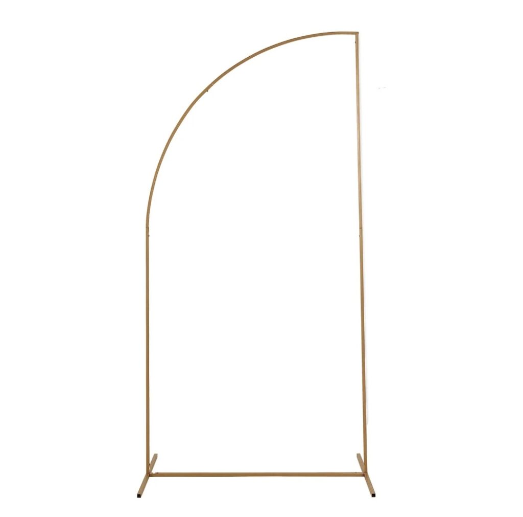 This N That Bermuda Party Rentals » 7Ft Gold Metal Half Moon Backdrop Stand